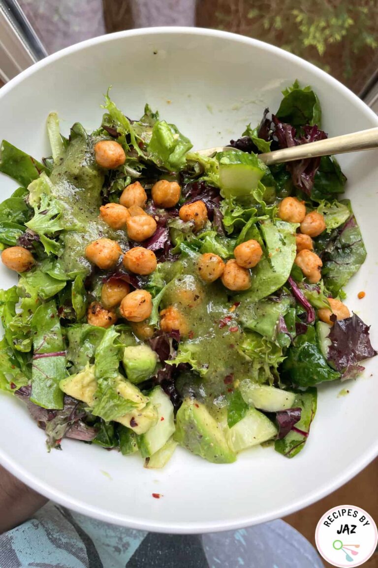 Spring Mix Green Salad with Kiwi Dressing